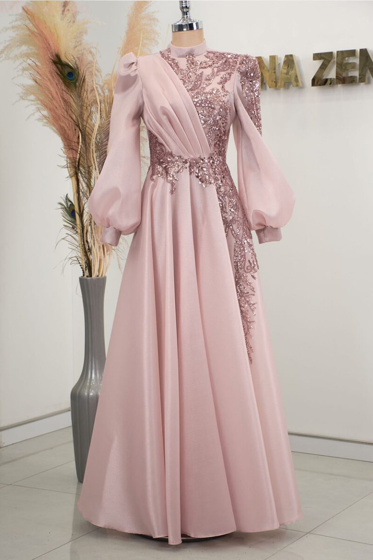 Balloon Sleeve Embroidered Evening Dress Prom Dress Islamic Cloth ...